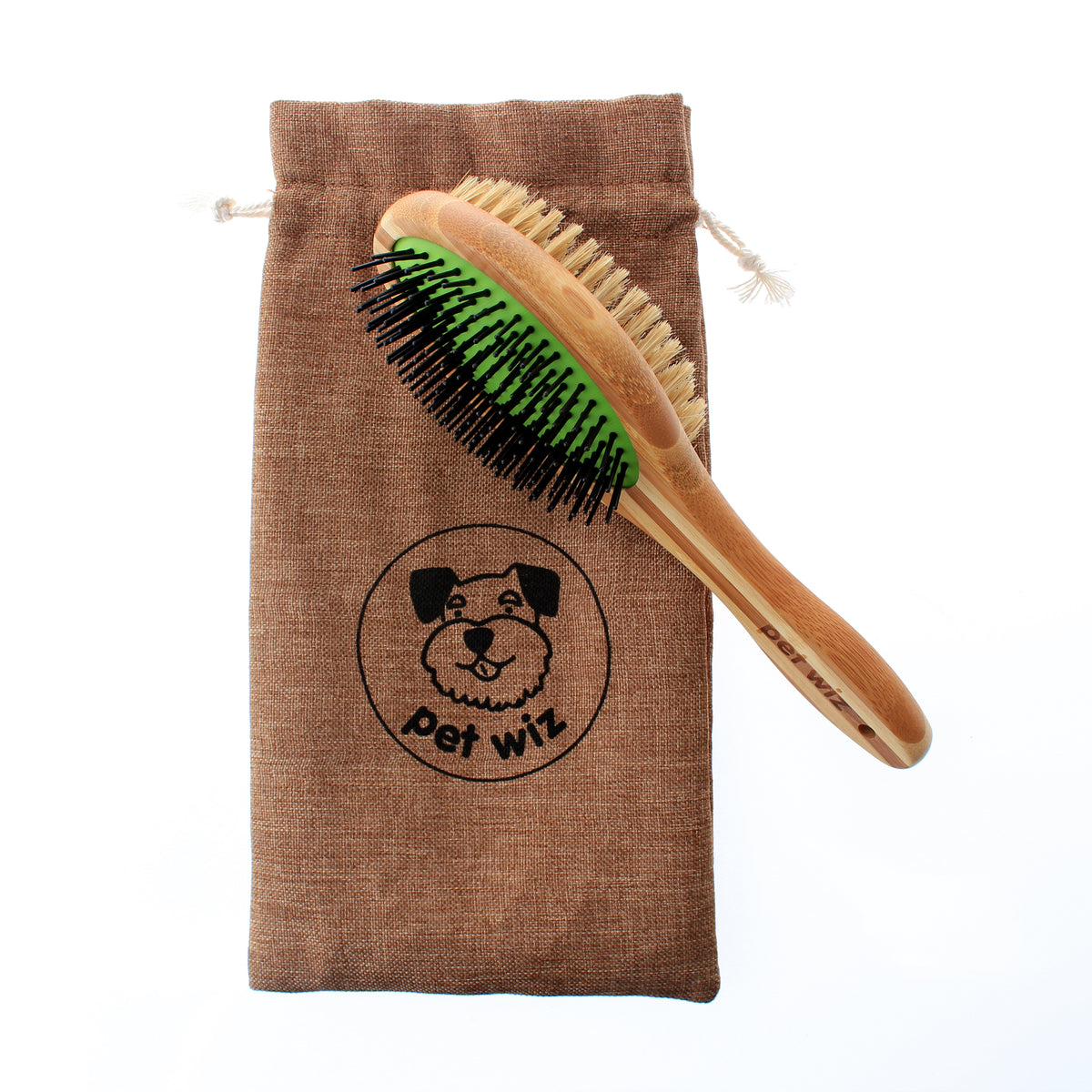 Double Sided Pin & Bristle Bamboo Brush – Pet Wiz